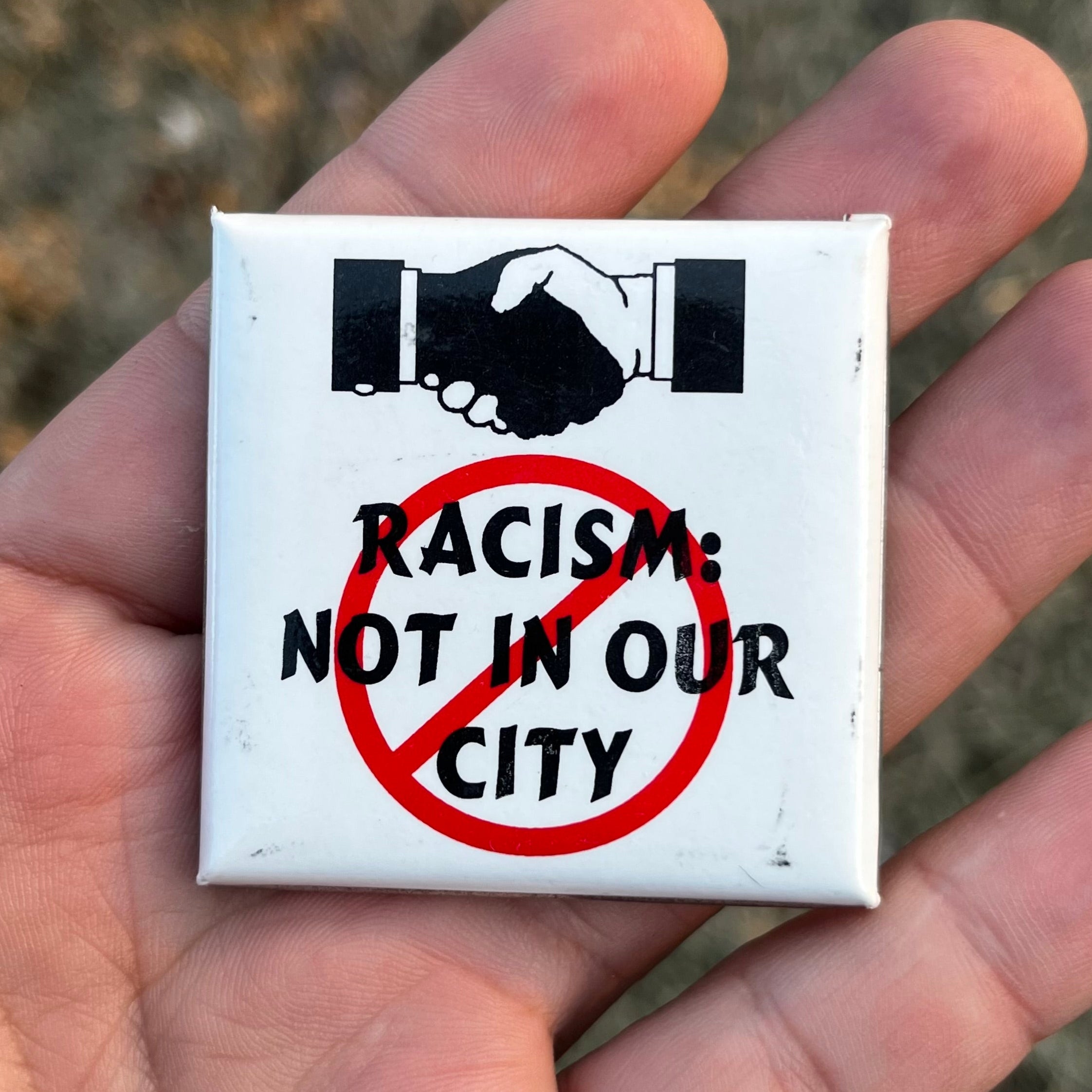 Vintage anti racism pin back. – Sad Heart Vintage