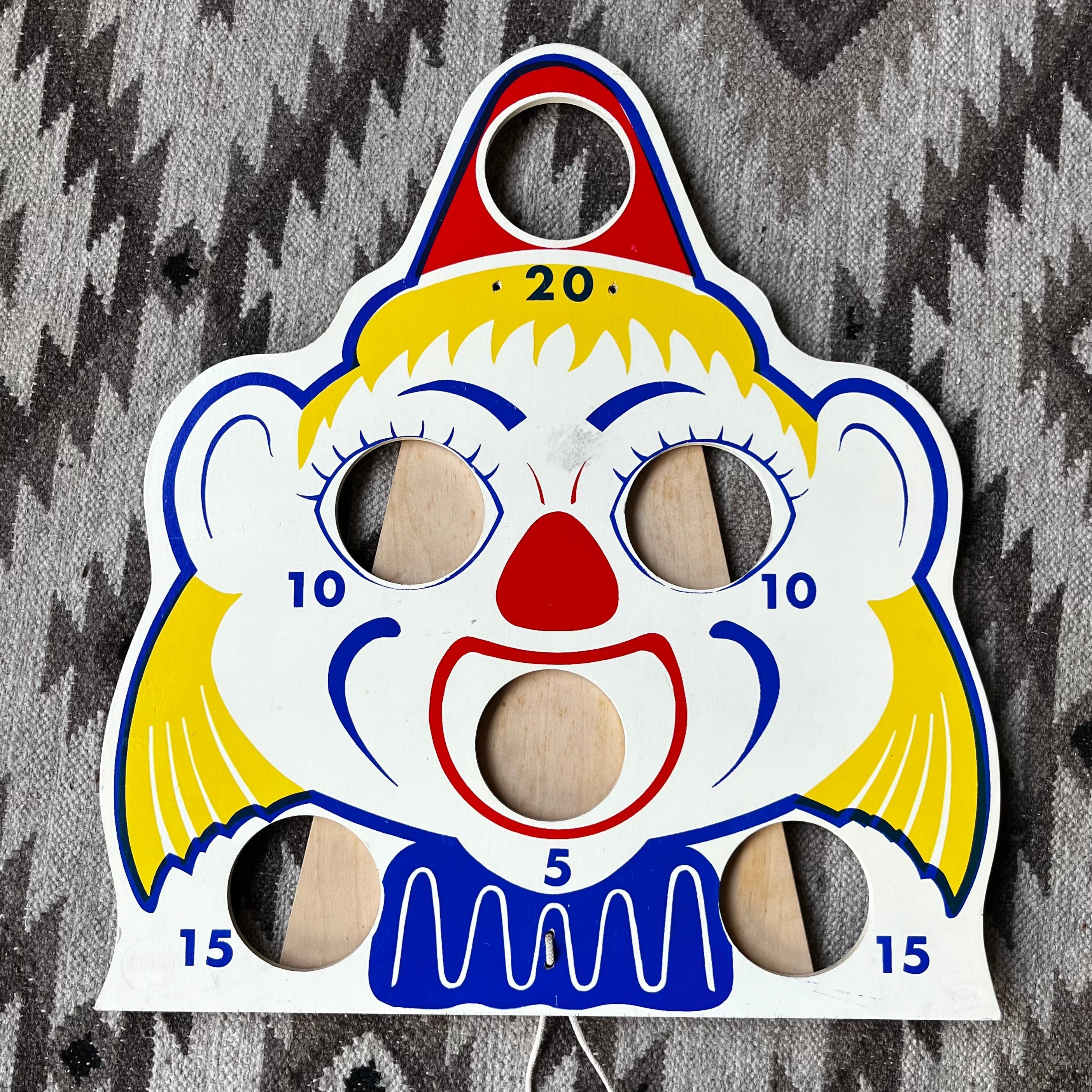 Vintage wooden cornhole clown board. – Sad Heart Vintage